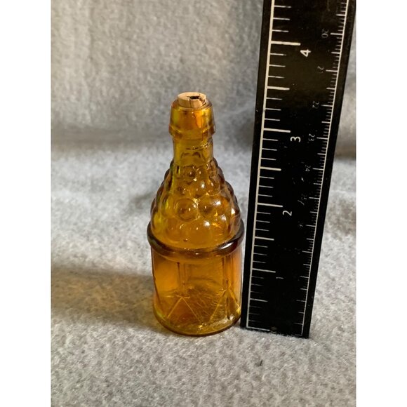 Accents | Miniature Amber Glass Wheaton Drum And Grapes Bottle Vintage ...